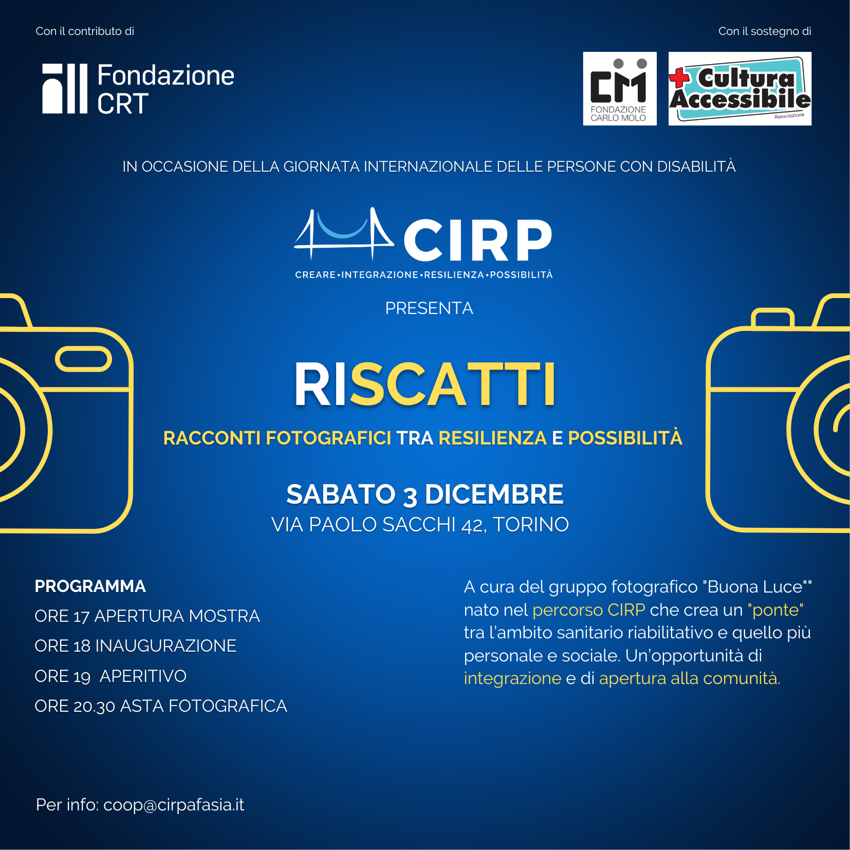 Invito mostra fotografica RiScatti - Isabile